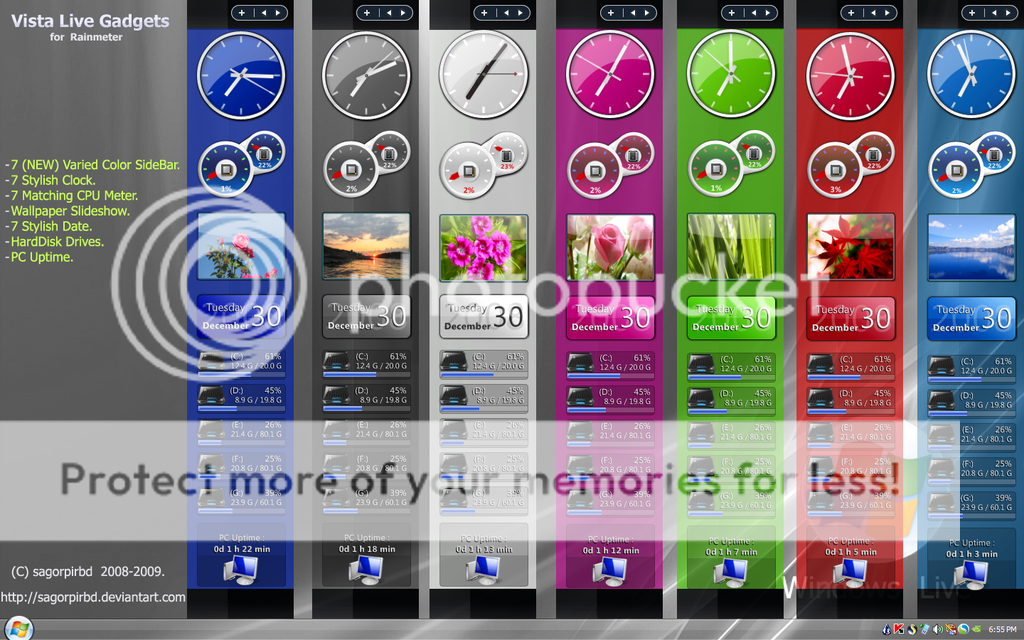 Vista live gadgets Rainmeter - WebTuga